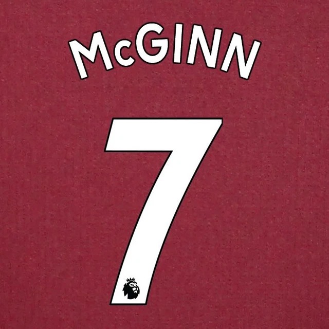ASTON VILLA 2019-23 McGINN 7 OFFICIAL AVERY DENNISON WHITE PLAYER SIZE ...