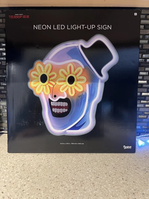 SPIRIT HALLOWEEN TERRIFIER Art the Clown Neon LED Light-Up Sign Horror ...