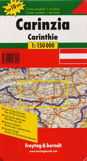 CARTE ROUTIERE DE Carinzia Carinthie Road Map - Freytag & Berndt 1:150 ...
