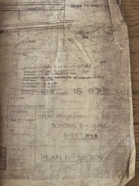 TRENT POWER RAILWAY SIGNALLING SCHEME PLANS/DIAGRAMS X 8 INC PSB etc ...