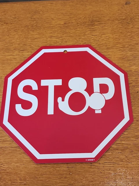 DISNEY VINTAGE MICKEY Mouse Stop Sign Road Sign Limited Release 1990's ...