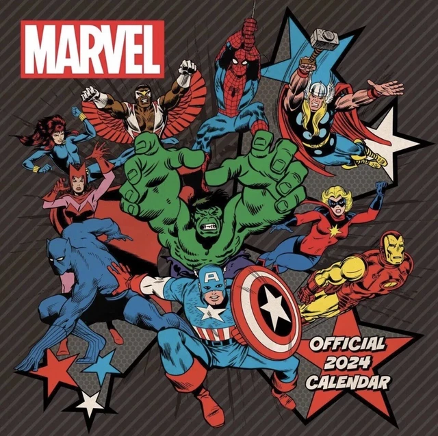 MARVEL COMICS OFFICIAL Calendar 2024 - Month To View, Square 30x30cm ...