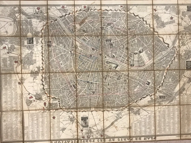 CARTE PLAN DE PARIS ET SES FORTIFICATIONS 1845 Maillard EUR 94,75 ...