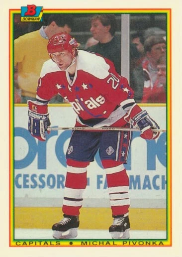 1990-91 BOWMAN TIFFANY #68 MICHAL PIVONKA - Carta Rookie - Washington ...