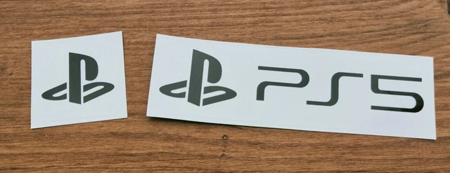 LOT 2 STICKERS logo PS5 noir & logo PlayStation noir Sony autocollant ...