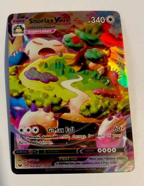 SNORLAX VMAX GIGANTAMAX Full art Holo Ultra rare Pokemon Sword and ...