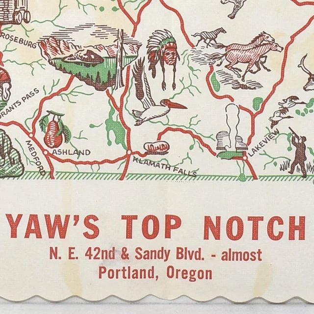 1950S YAWS YAW'S Top Notch Restaurant NW 42nd Sandy Boulevard Portland ...