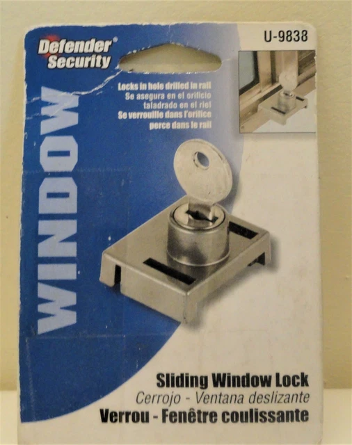 DEFENDER SECURITY SLIDING Window Lock With Key And Silver Finish U-9838 ...