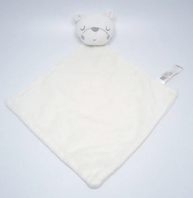 GEORGE ASDA SLEEPY White Teddy Bear Baby Soft Blanket Blankie Hug ...