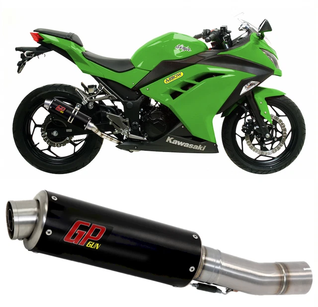 POT D'ECHAPPEMENT HOMOLOGUE Gp Gun Arrow Acier Noir Kawasaki Ninja 300 ...