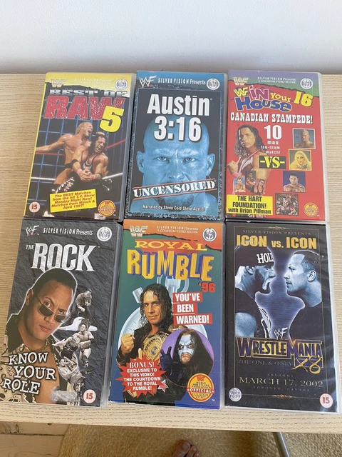 WWF VHS BUNDLE 6 x Wrestle Mania X8 Royal Rumble 96 In Your House Raw ...