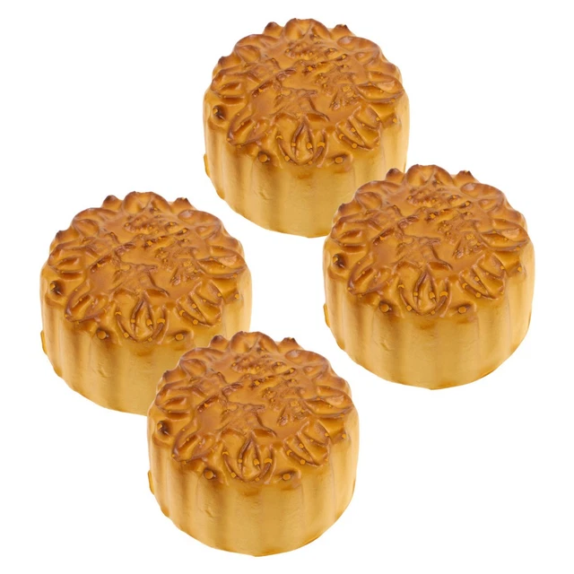 4 PCS REALISTIC Fake Moon Cake Faux Chinese Model Artificial Display ...