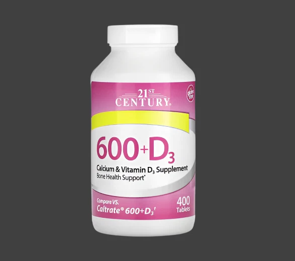 21ST CENTURY, 600+D3, Calcium & Vitamin D3 Supplement, 400 Tablets £22. ...
