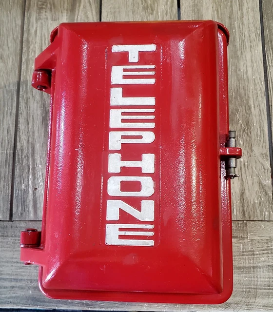 VINTAGE ALLEN TELEPHONE Cast Aluminum Industrial Emergency Call Box W ...