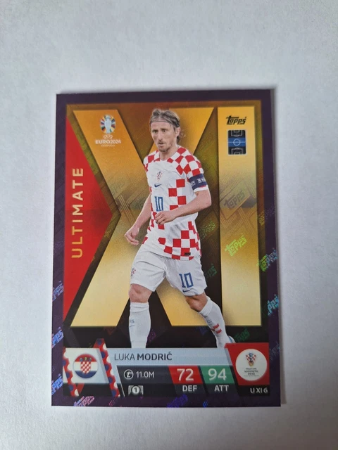 TOPPS MATCH ATTAX Euro 2024 Luka Modric Ultimate XI Purple Saphire ...