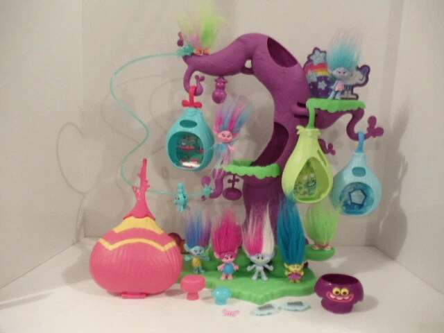 DREAMWORKS TROLLS POD'ULAR Troll Tree House Playset Large World Tour ...