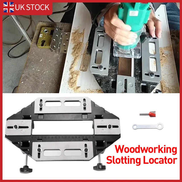 Wooden Door Hinge Jig Lock Guide Plate Router Bit Woodworking Slotting