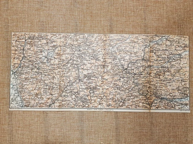 CARTA O CARTINA del 1924 Foligno Visso Monte Maggiore Camerino Umbria T ...