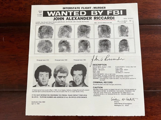 *RARE* JOHN ALEXANDER Riccardi Murderer- Dave Navarro Tragedy- Fbi ...