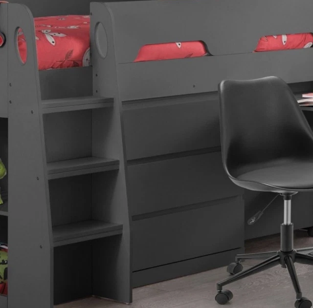 GREY SINGLE CABIN Bed With Drawers £125.50 - PicClick UK