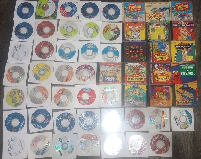HUGE LOT OF 62+ Learning/Educational/Kids PC Games - Soft Sleeves ...