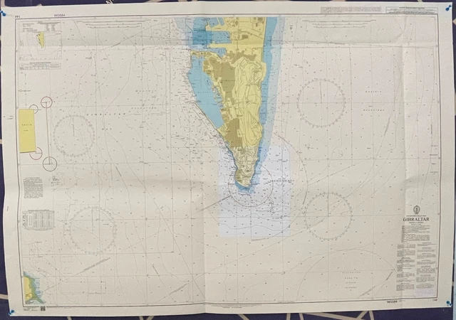 AMMIRAGLIATO 144 MEDITERRANEO Mare Gibilterra Mappa Carta Nautico ...
