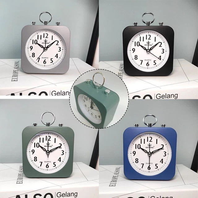 1*MODERN SQUARE SILENT Alarm Clock Battery Powered 10x10x 4.5cm ABS ...