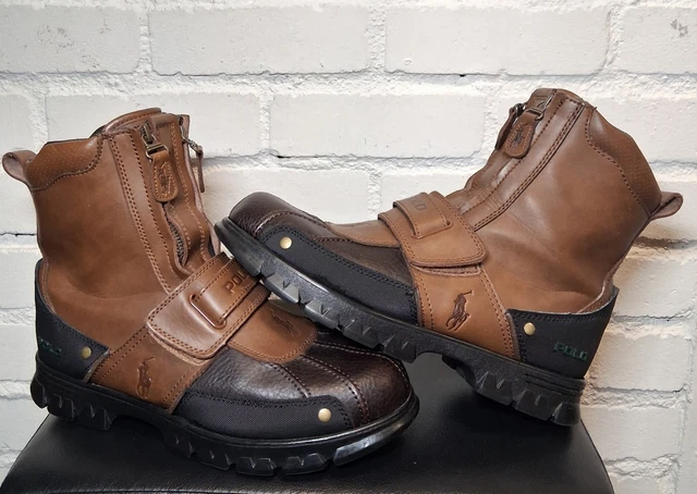 POLO RALPH LAUREN Darrence II Boots Duck Brown Leather Mens Size 8.5 D ...