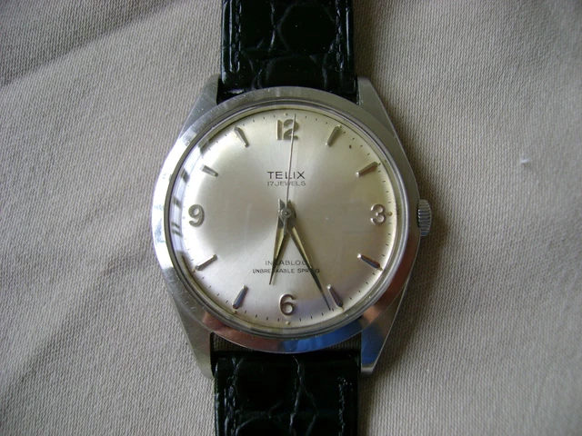 VINTAGE WIND UP Telix 17 Jewels ,Run And Keep Time $65.00 - PicClick CA