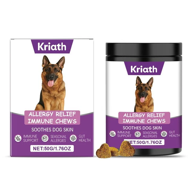 DOG SKIN RELIEF Chewable Tablets - Dog Allergy Itch Relief & Immune ...
