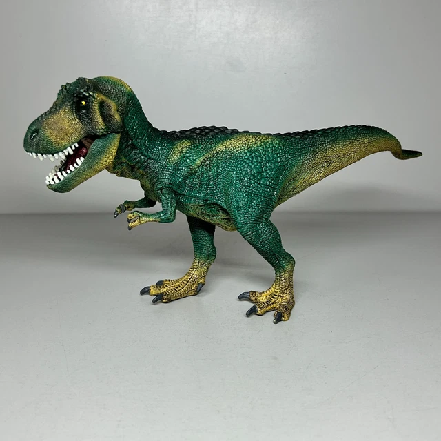 SCHLEICH DINOSAUR FIGURE Tyrannosaurus Rex T-Rex Moving Jaw Blue/ Green ...