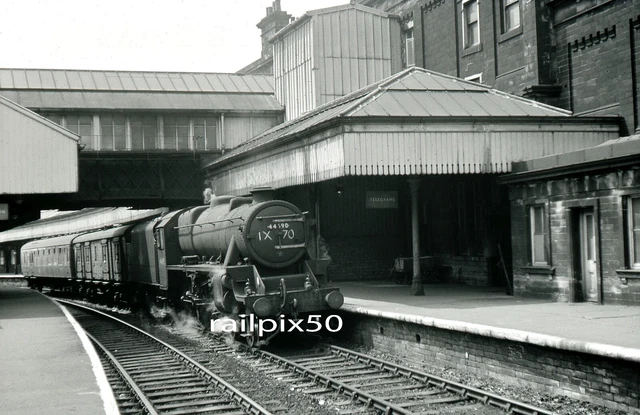 ORIGINAL B/W RAILWAY SLIDE/NEGATIVE 277.26 Steam loco 44690 Halifax ...