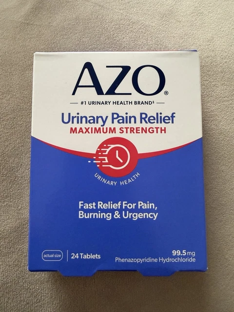 AZO URINARY PAIN Relief Max Strength 24 Tablets brand new! Exp. 02/2028 ...