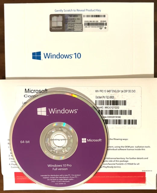 MICROSOFT WINDOWS 10 Pro Key 64 Bit DVD Brand New Sealed $27.99 - PicClick