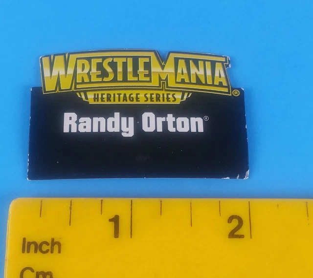 WWE RANDY ORTON Display Card Nameplate Mattel for stands Legend Elite ...