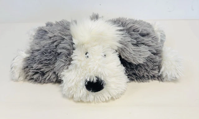 RARE JELLYCAT TRUFFLES Chaucer Dog Medium Grey/White Plush Pillow J1004 ...