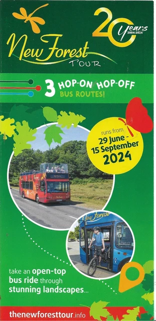NEW FOREST TOUR 3 Hop-on Hop-off Bus Routes timetable 2024 £2.02 ...
