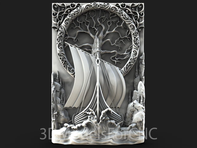 3D MODEL STL File for CNC Router Laser & 3D Printer Viking Ship £2.52 - PicClick UK