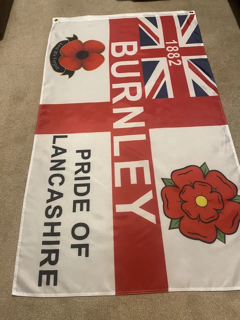 BURNLEY FC FLAG 5ft by 3ft - Burnley Football Club Flag BRAND NEW ...