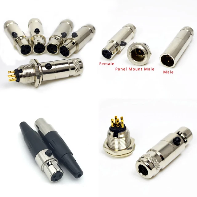 MINI XLR STECKER 3/6-polig Mikrofon Audio Stecker/Buchse/Panel Halterung Stecker EUR 1,99 ...