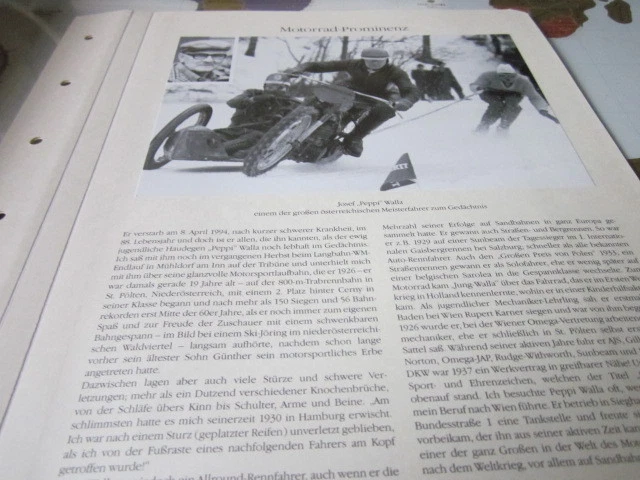 MOTORRAD ARCHIV PROMINENZ 4271 Josef Peppi Walla Österreich EUR 6,35 ...