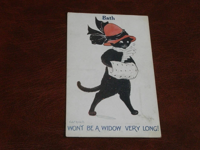 ORIGINAL VIOLET ROBERTS Signed Cat Postcard - Anthropomorphic, Bath ...