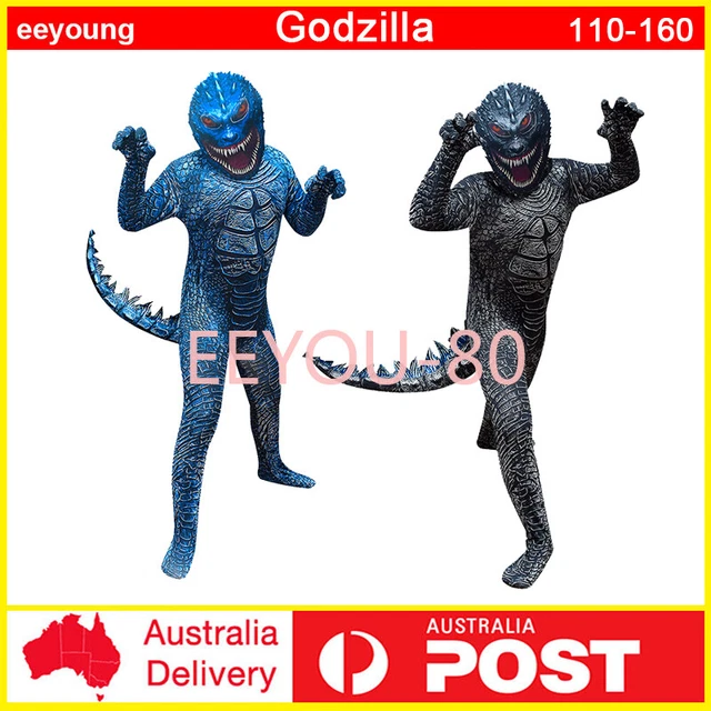 KIDS GODZILLA COSPLAY Costume Boys Child Book Week Jumpsuit Mask Party ...