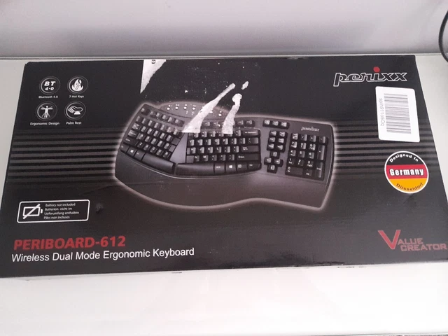 PERIXX PERIBOARD-612 WIRELESS Ergonomic Split Keyboard Dual Mode 2.4G ...