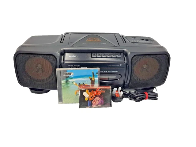 SANYO MCD-Z1L BOOMBOX Stereo Portable CD Cassette Tape Radio FM MW LW ...