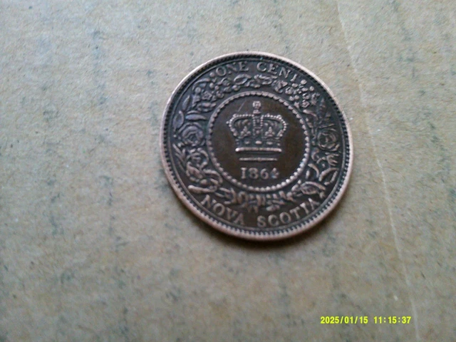 1864 ONE CENT Coin Of Nova Scotia. Queen Victoria. V.f. £2.23 - PicClick UK