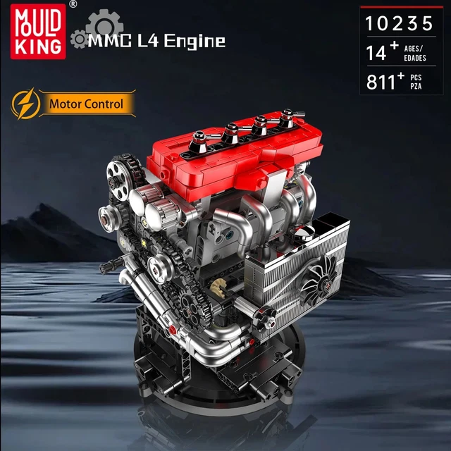 MOULD KING 10235 MMC Engine Läuft Motor Bausatz Klemmbausteine Modell ...