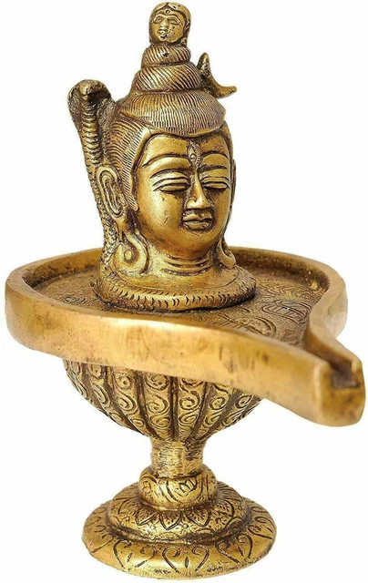 BRASS LORD SHIVA Enshrined As Linga Shivling Idol Statue Figurine 6 ...