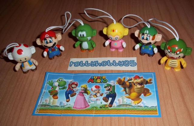 SUPER MARIO COMPLETE Set Of 6 Figures With Papers Kinder Surprise Egg ...