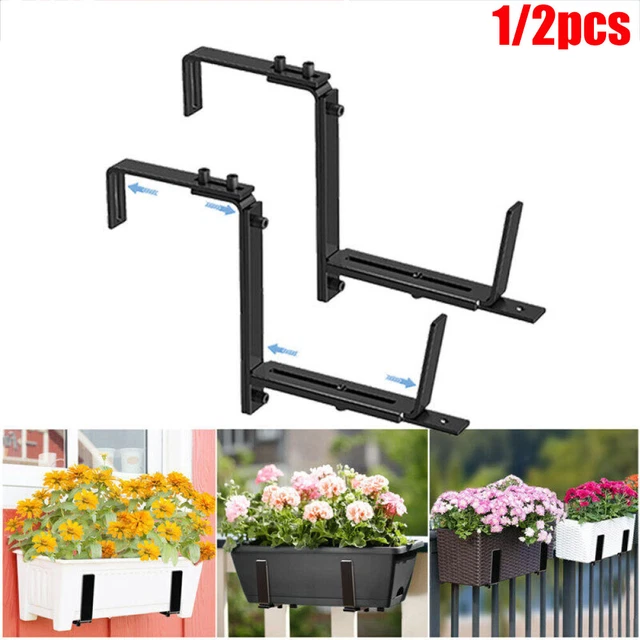 TROUGH WINDOW BOX Bracket Hanging Hooks Railing Balcony Planter ...
